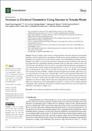 Increase in Electrical Parameters Using Sucrose in Tomato Waste