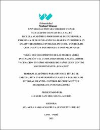 Level of knowledge of mothers about immunization and compliance with the vaccination schedule in ...