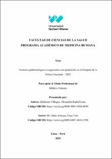 Factores epidemiológicos en pacientes con apendicitis en el Hospital de ...